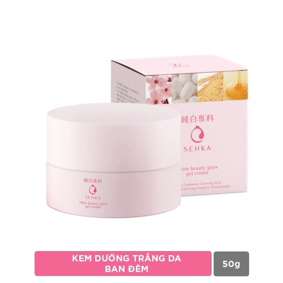 Kem Dưỡng Trắng Da, Giảm Thâm Nám Ban Đêm Senka White Beauty Glow Gel ...